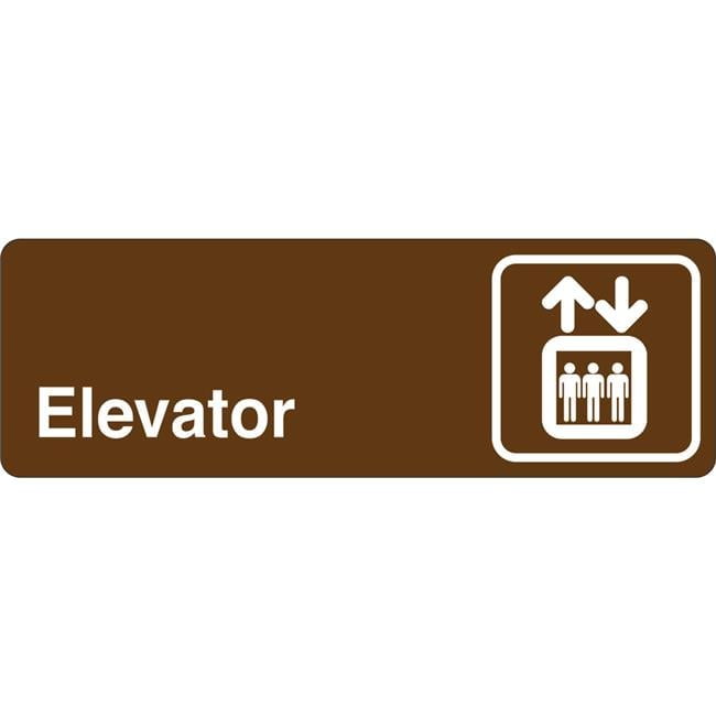 United Visual Products UVOS1015-BROWN 3 x 9 in. Elevator Single Sided ...