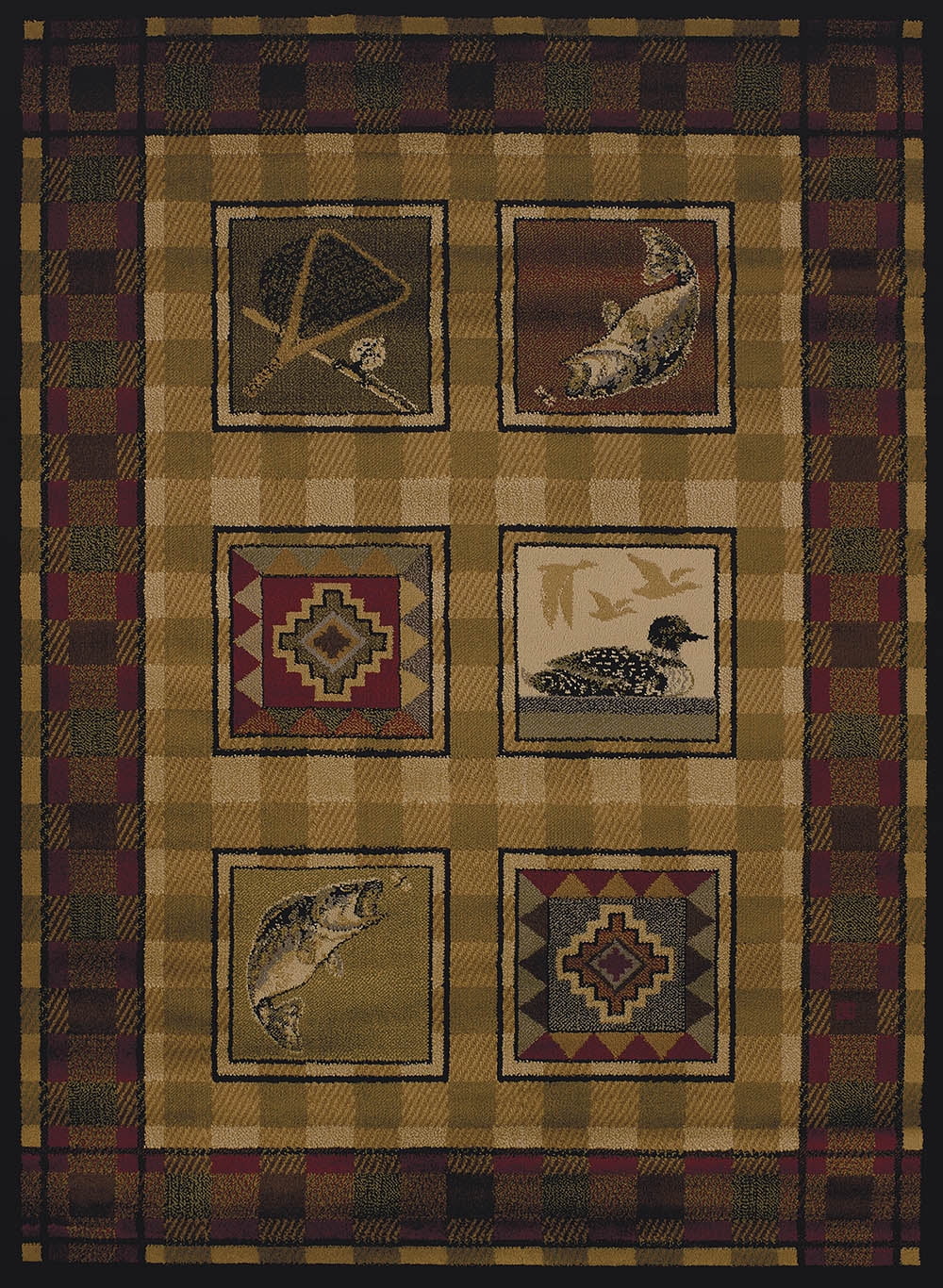 United Weavers Affinity Area Rug 750-04143 Lodge Stamp Brown 7' 10" x ...