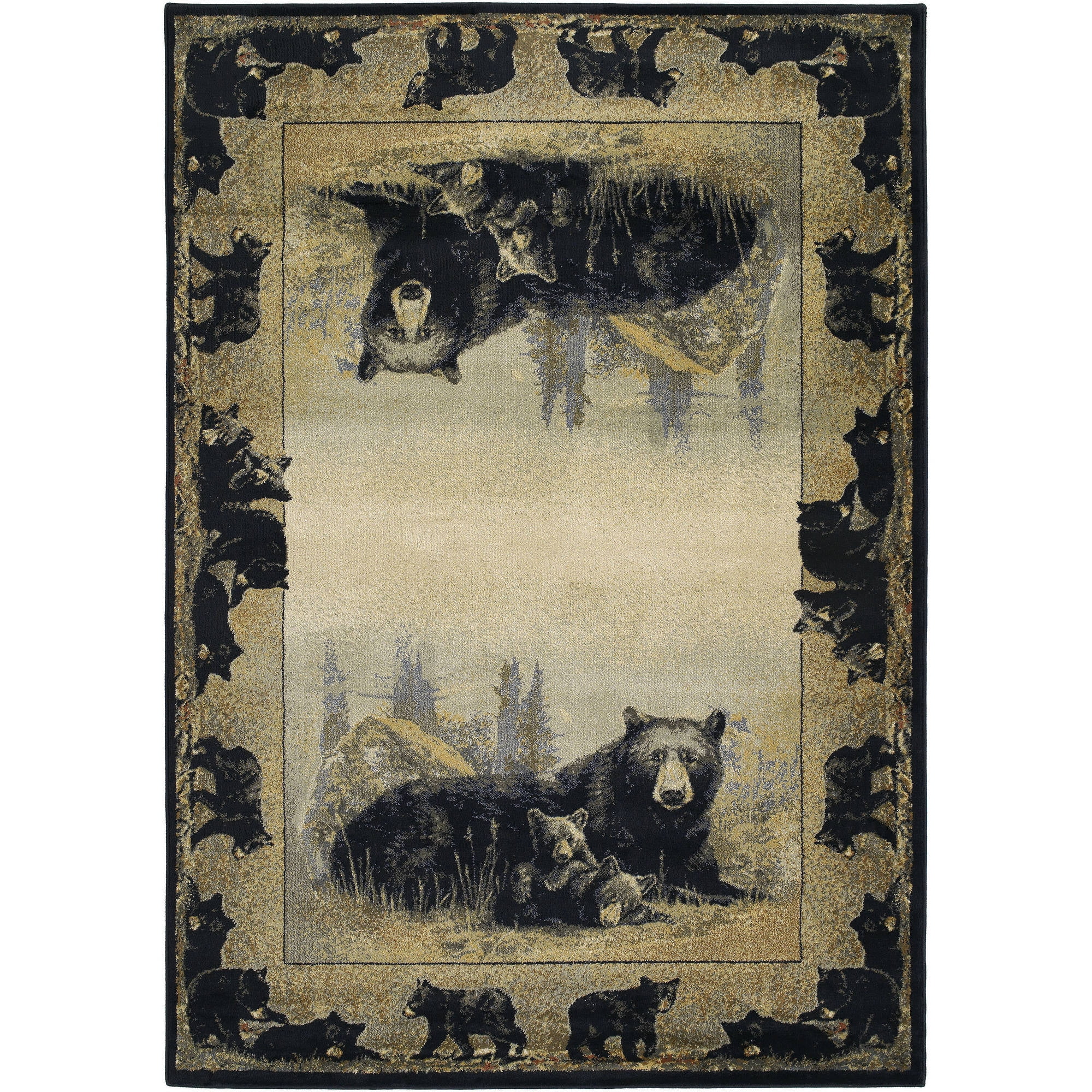 Free Shipping! United Weavers of America Big Timber Bear Family Cabin ...