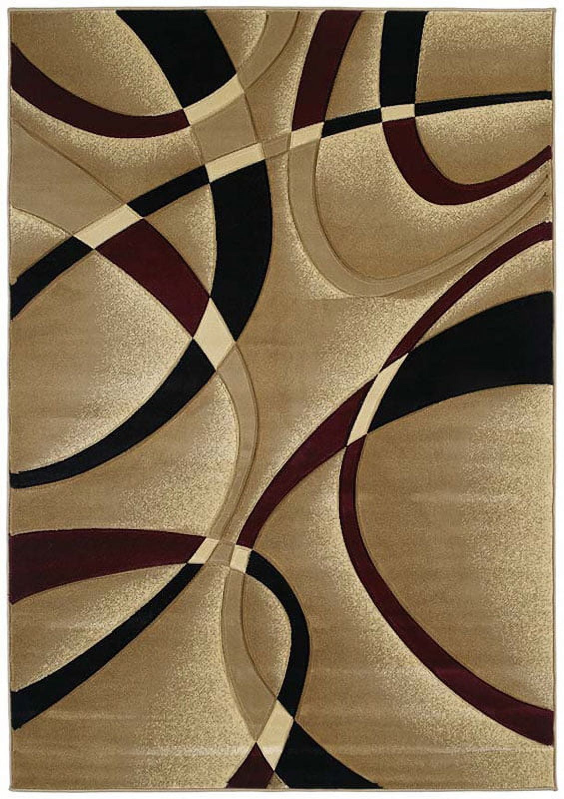 United Weavers Contours Area Rugs - 510-21334 Solid & Striped Burgundy ...