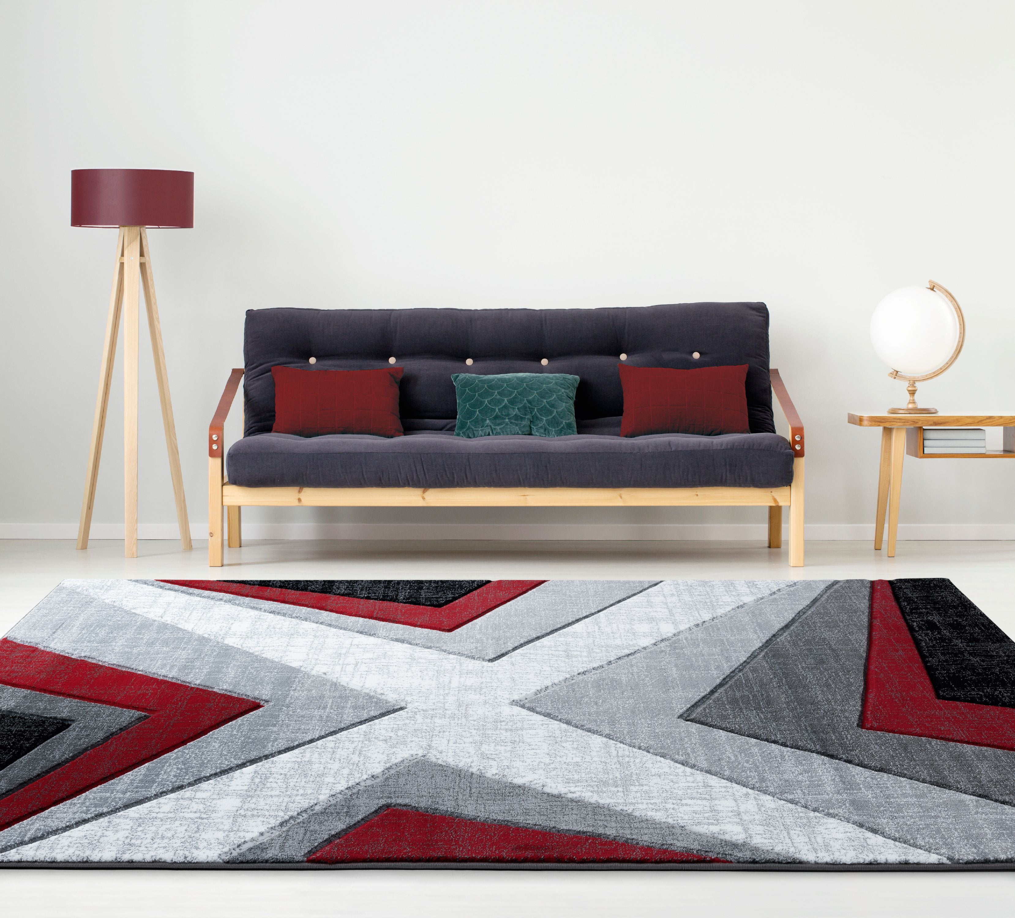 United Weavers Drachma Rimini Modern Abstract Area Rug, Red, 7'10" x 7 ...