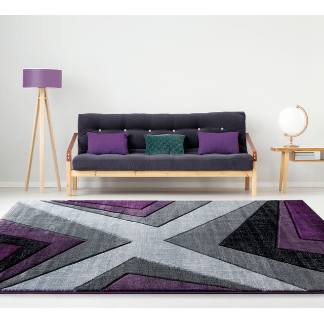 United Weavers Drachma Rimini Modern Abstract Runner Rug, Plum, 2'7" x ...