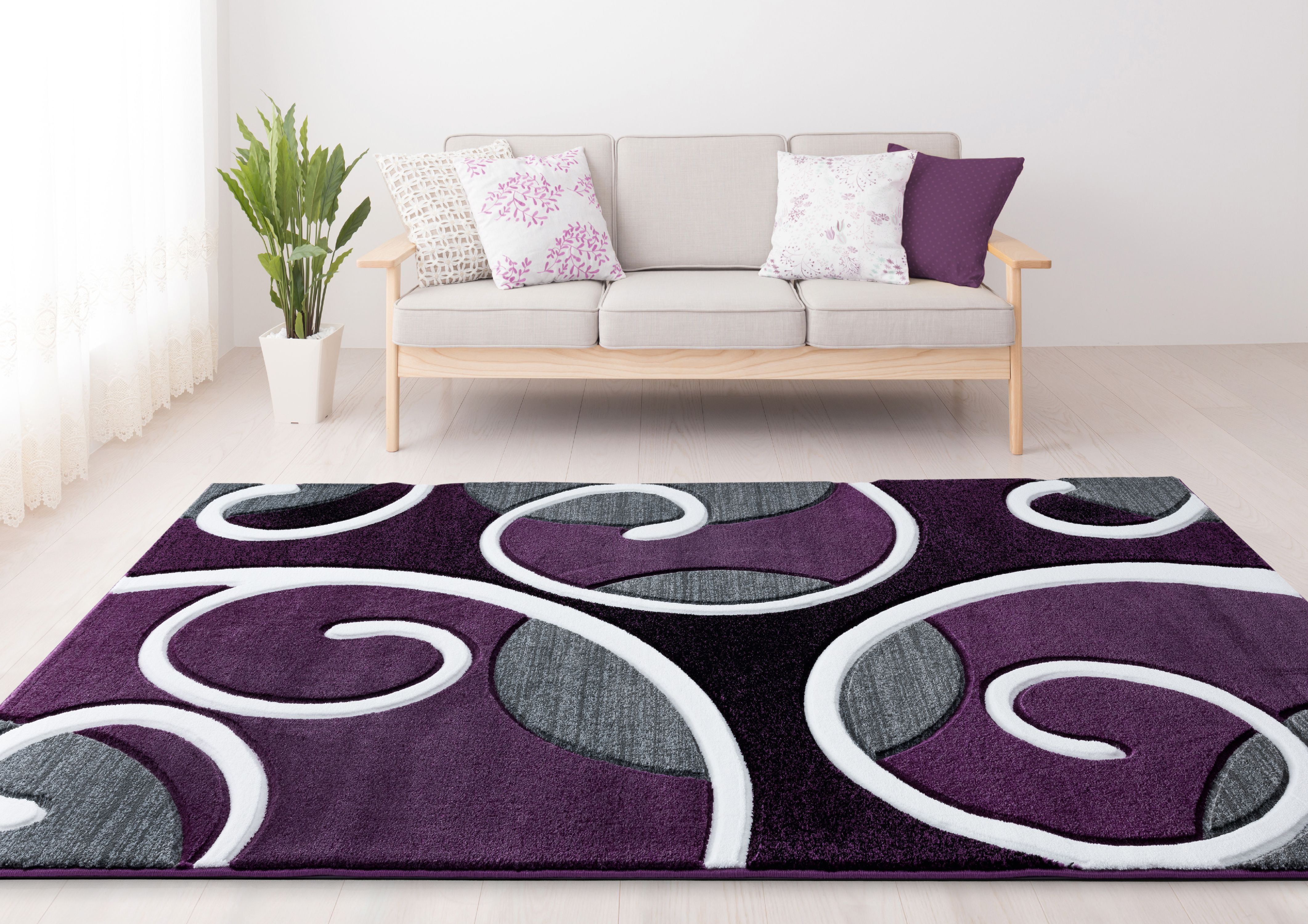 United Weavers of America Drachma Salona Contemporary Plum Rug 1'10 x 2 ...