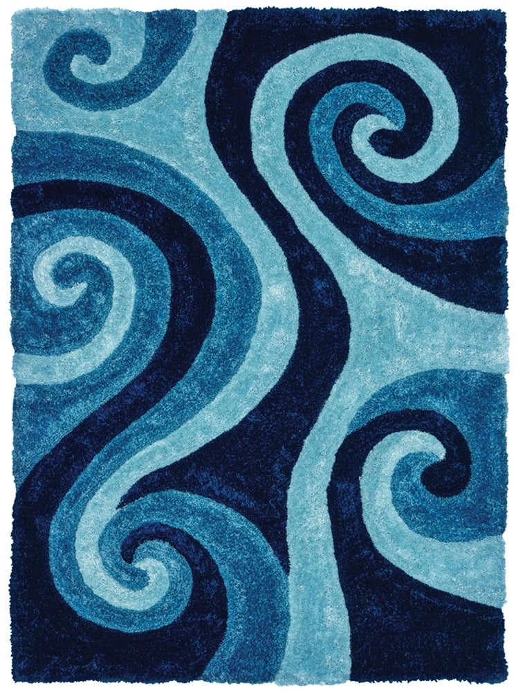 United Weavers Finesse Shag Area Rug 2100 21560 Chimes Blue Whirls ...