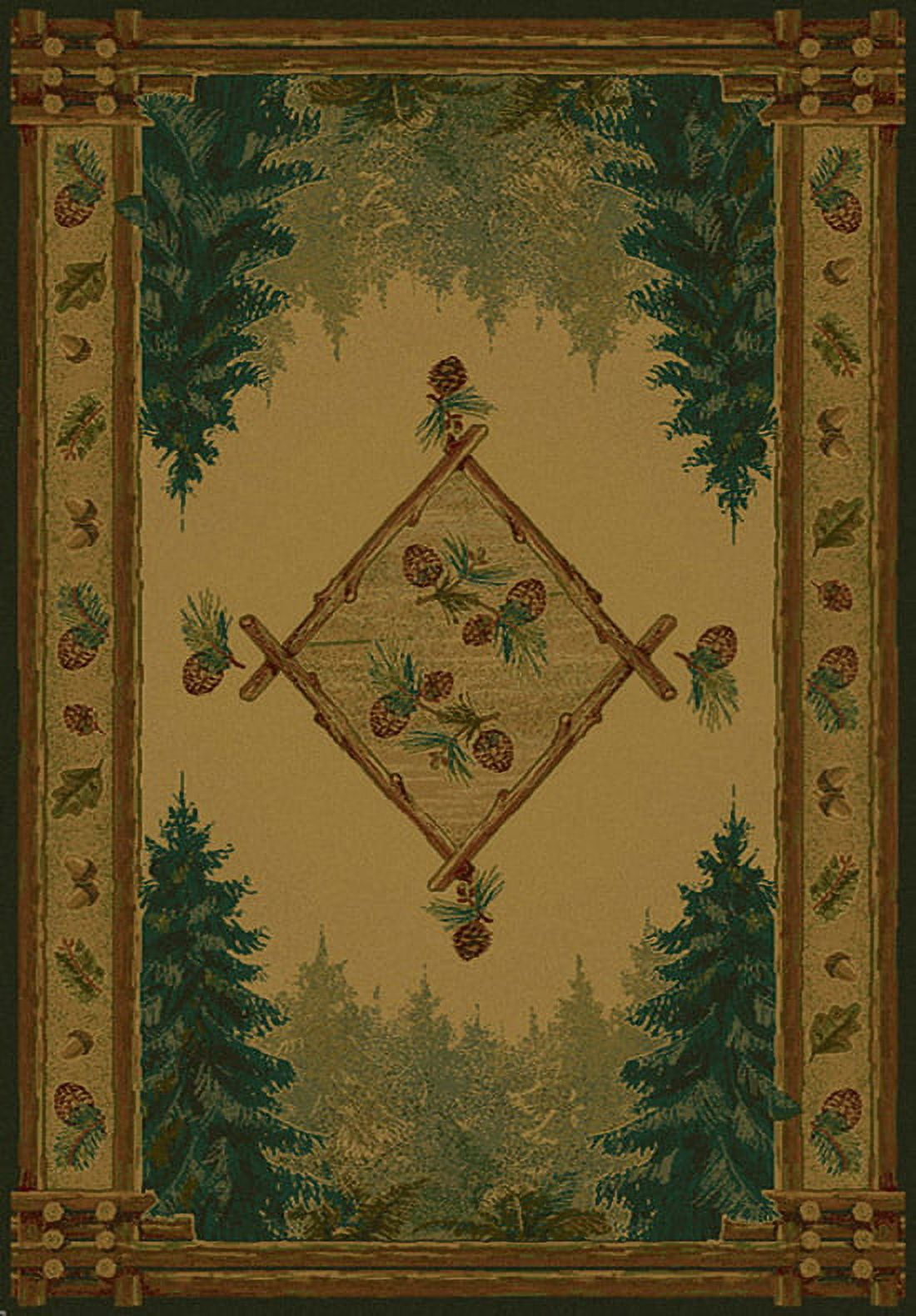 United Weavers Genesis Area Rug 130-51043 Forest Trail Lodge Trees Pine ...
