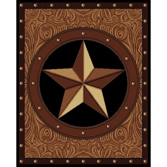United Weavers Legends Area Rug 910-04950 Ranch Star Black Western Star ...