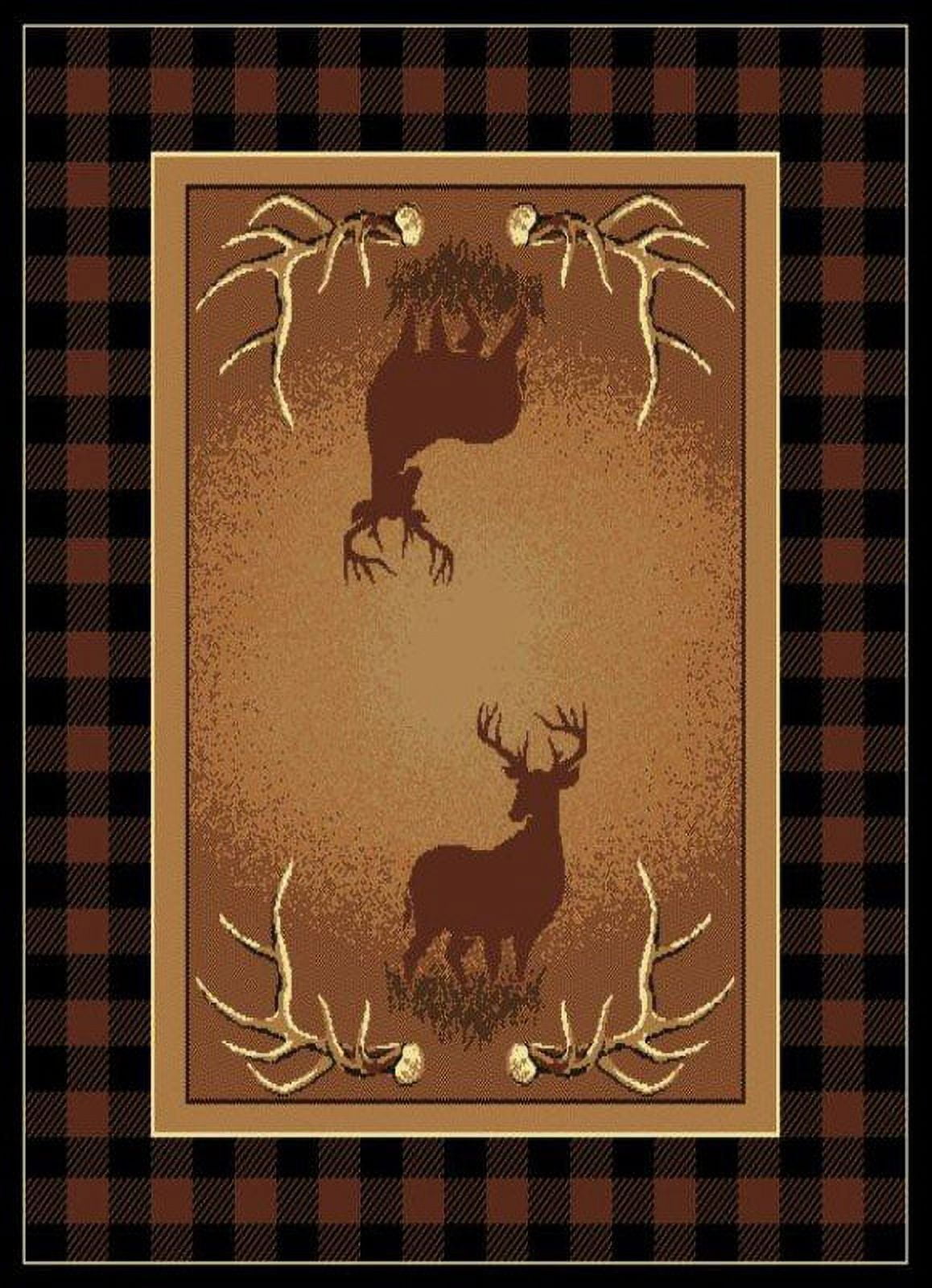 United Weavers Legends Area Rug 910-05050 Antler Buck Black Deer Buck 5 ...