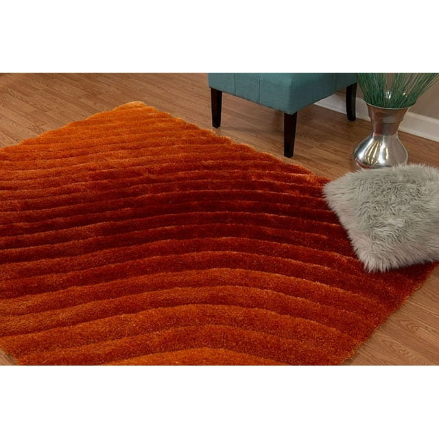Free Shipping! United Weavers Veria Bog Shag Abstract Area Rug, Burnt ...