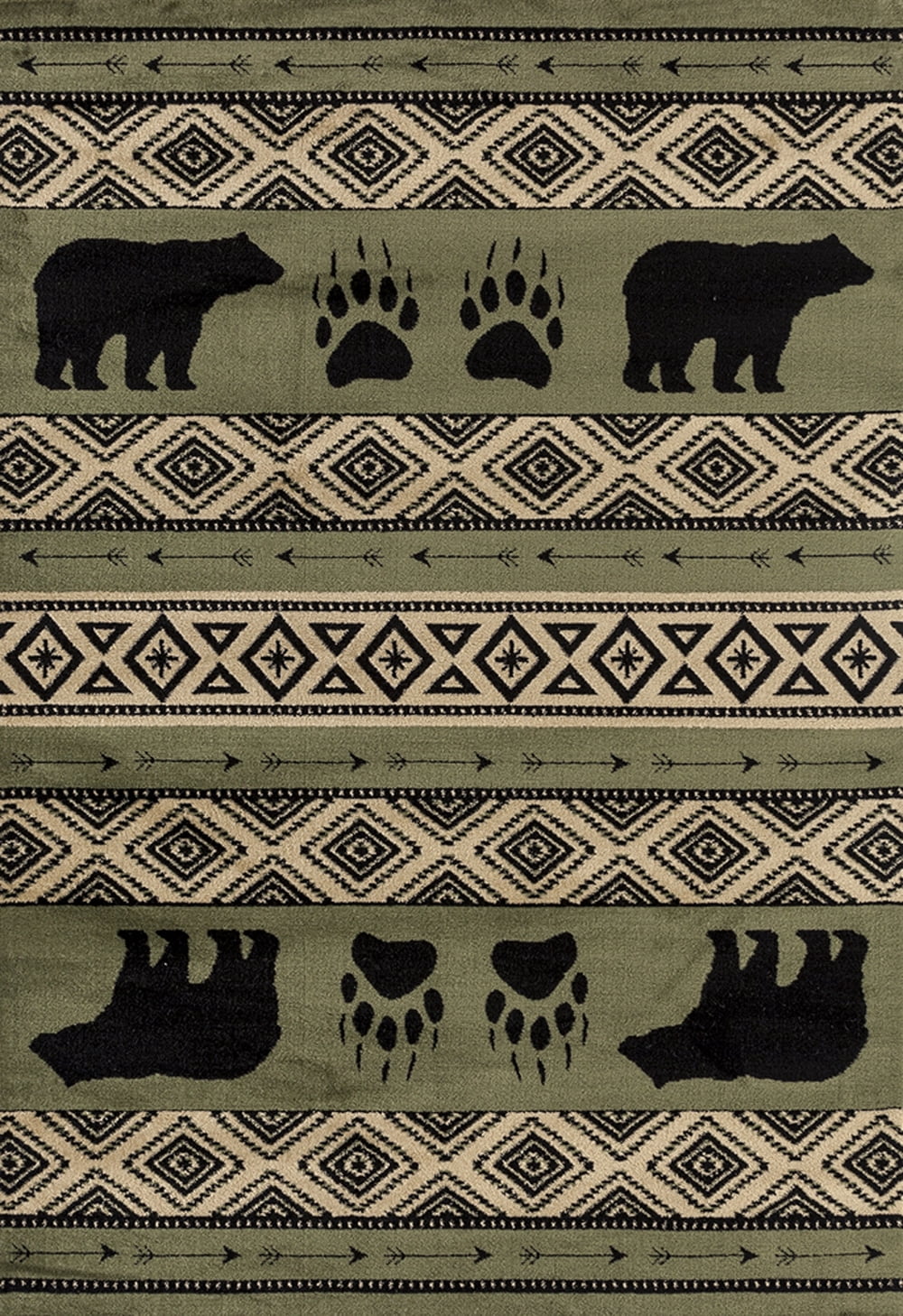United Weavers Woodside Area Rug 712 30845 Bear Imprint Green Arrows ...