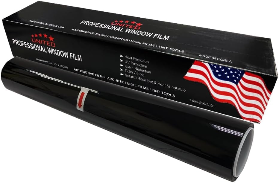 United Window Tint Universal Black 5% VLT 20" in x 100'Ft Standard Dyed ...