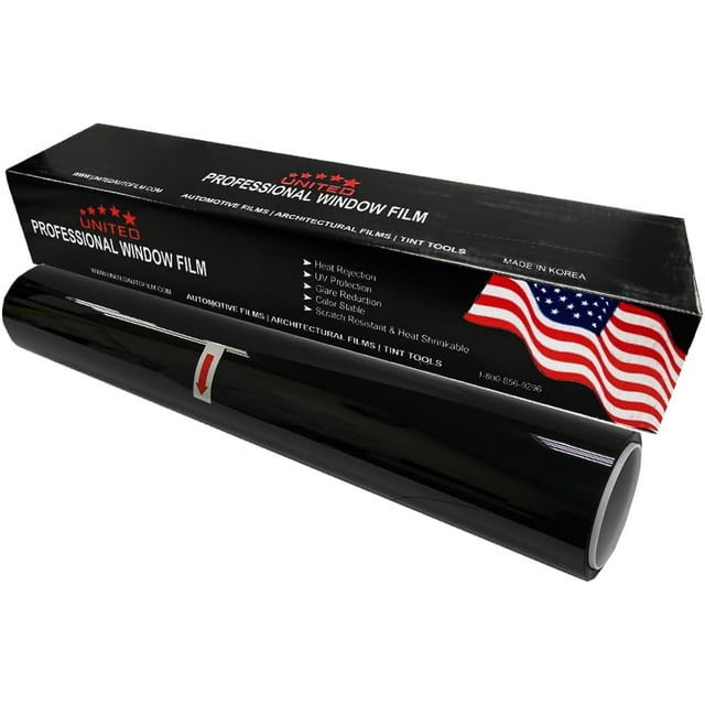 United Window Tint Universal Black 5% VLT 24" in x 100'Ft Standard Dyed ...