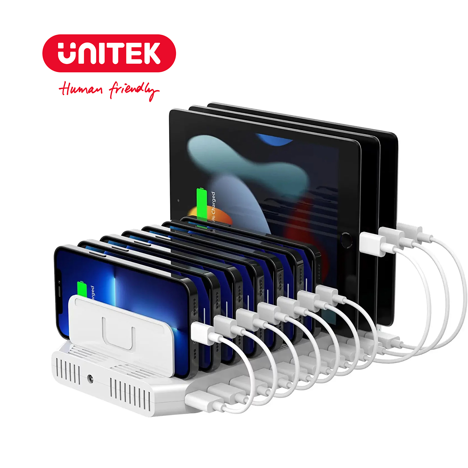 Unitek Multi Charging Station, 10-Port USB Charger for Multiple Device with SmartIC Tech and ...