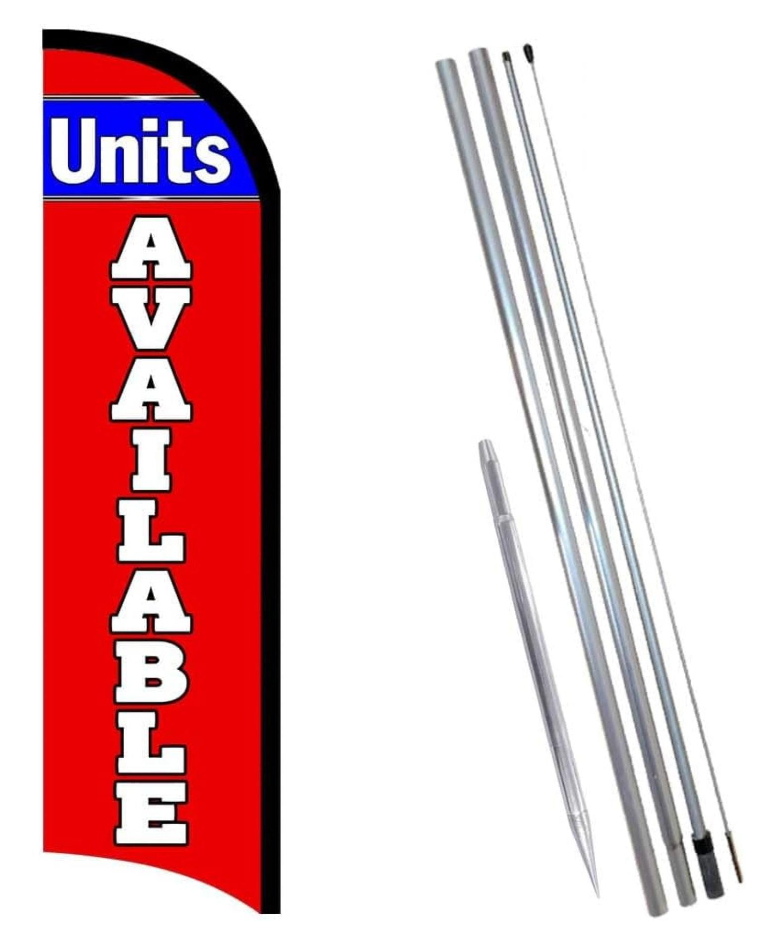 Units Available Premium Windless Banner Flag Kit (Flag, Pole, & Ground ...