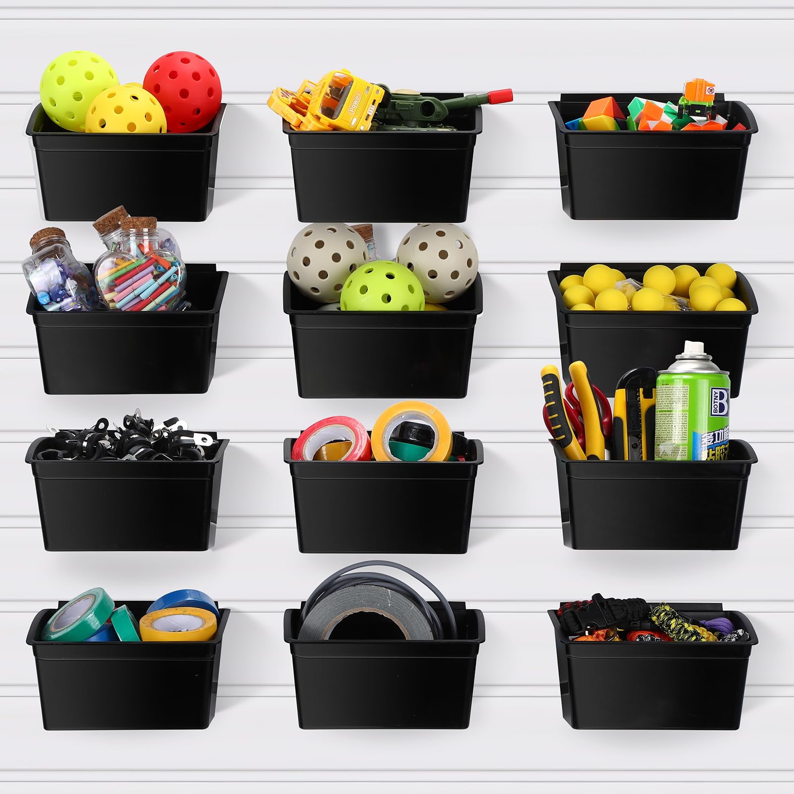 Unittype 12 Pcs Storage Bin Plastic Slatwall Bins for Slatwall ...