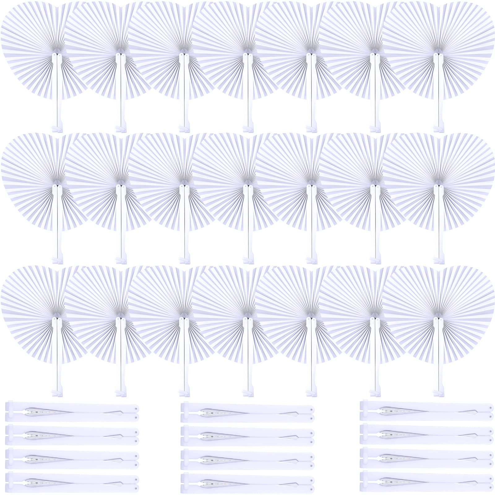 Unittype 150 Packs FEV6 Wedding Paper Fans Heart Shaped Folding ...