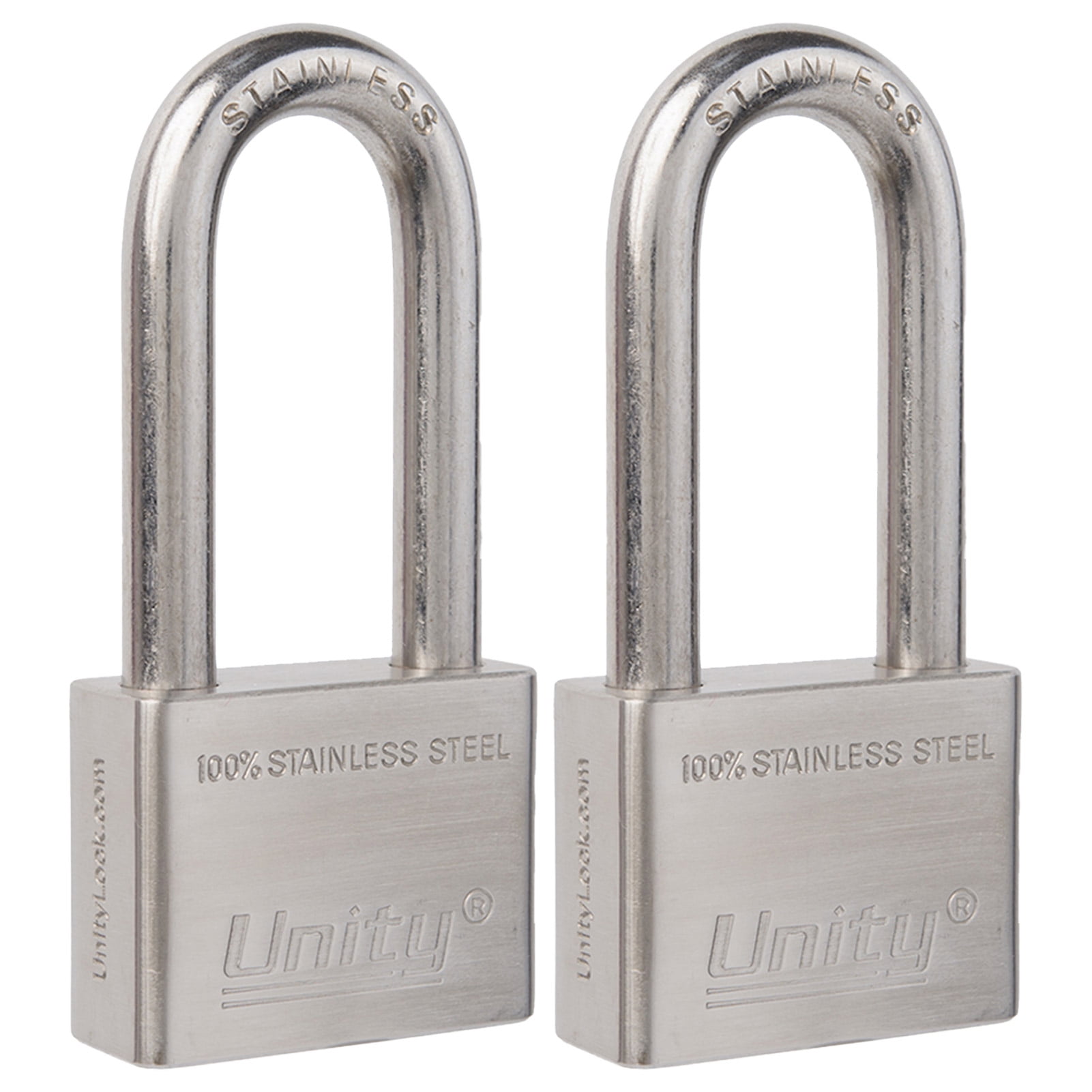 Unity 40mm 100% Stainless Steel Long Shackle Padlock Keyed Alike Marine ...