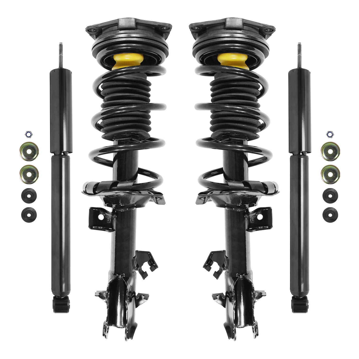 Unity Automotive Front & Rear Complete Strut Assembly Shock Kit Fits ...