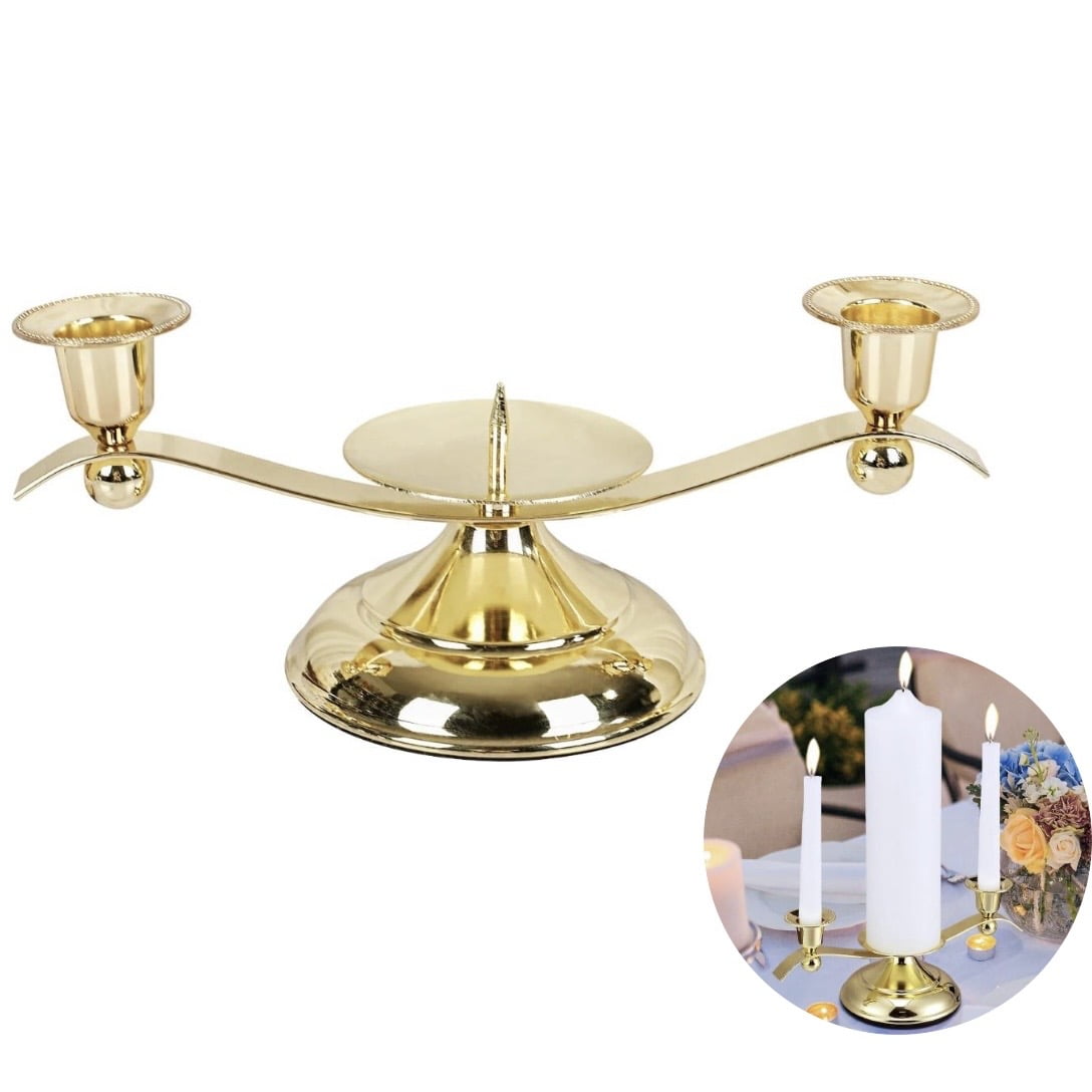 Gold Unity Candle Holder - Elegant 3-Pillar Candlestick for Wedding ...