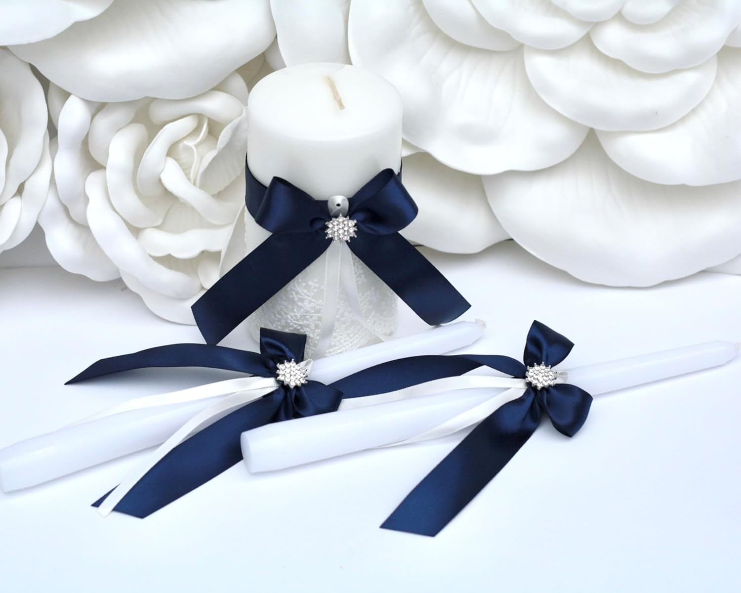 Unity Candle Set, Navy Blue Wedding Unity Candles Wedding Ceremony ...