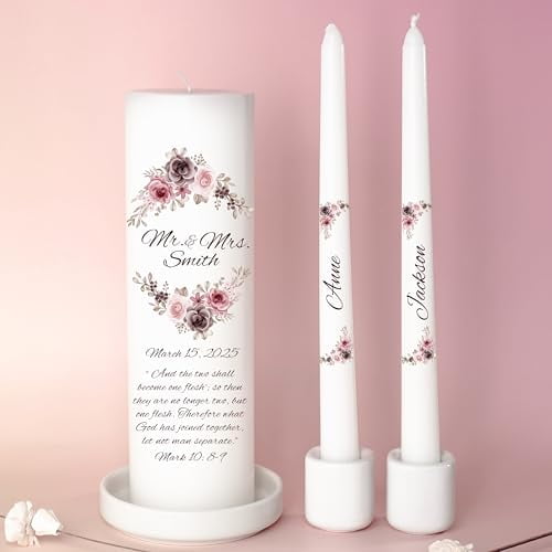 Unity Candles for Wedding, Mr and Mrs Modern Unity Set, and ...