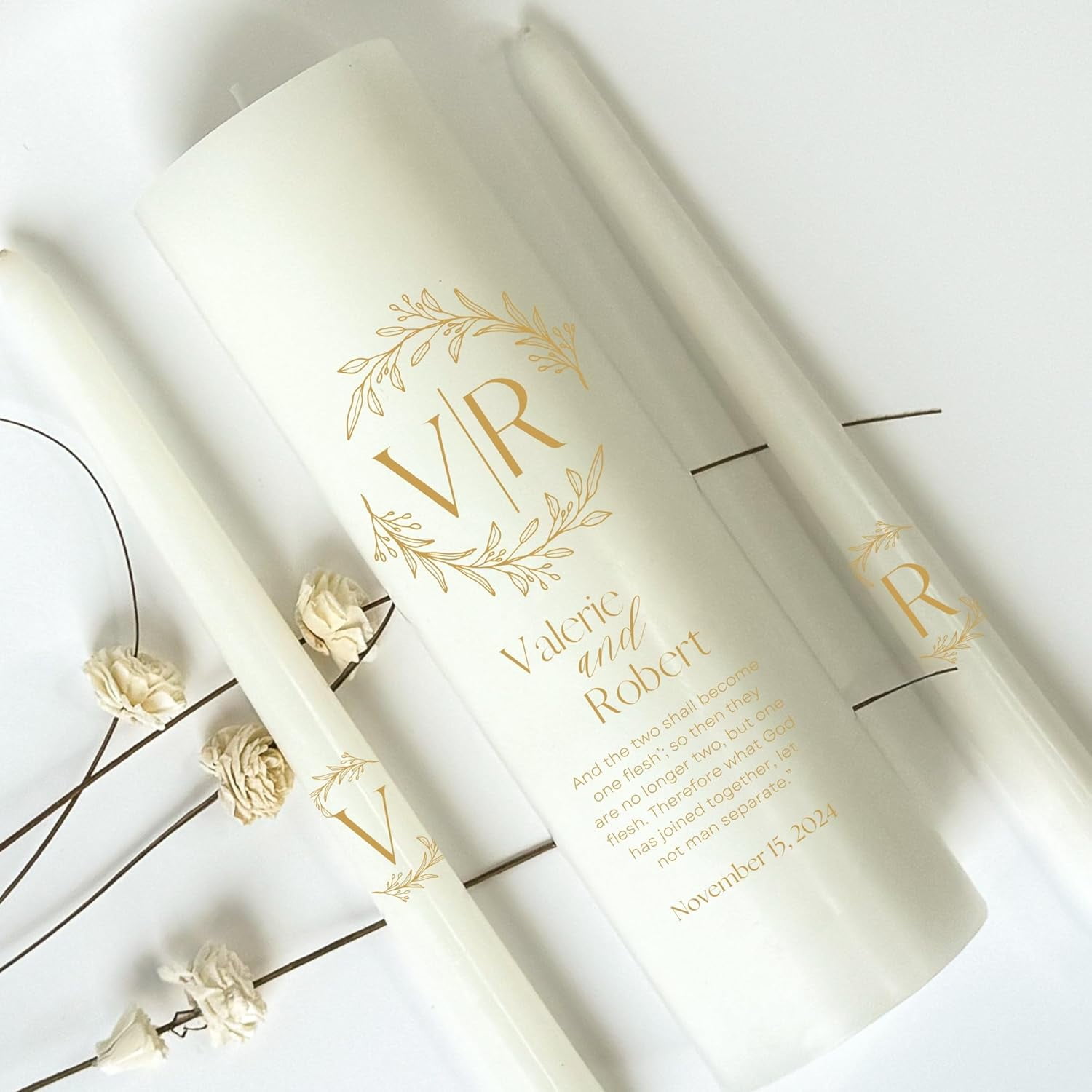 Unity Candles for Wedding, Unity Set, Custom and Personalized Pillar ...