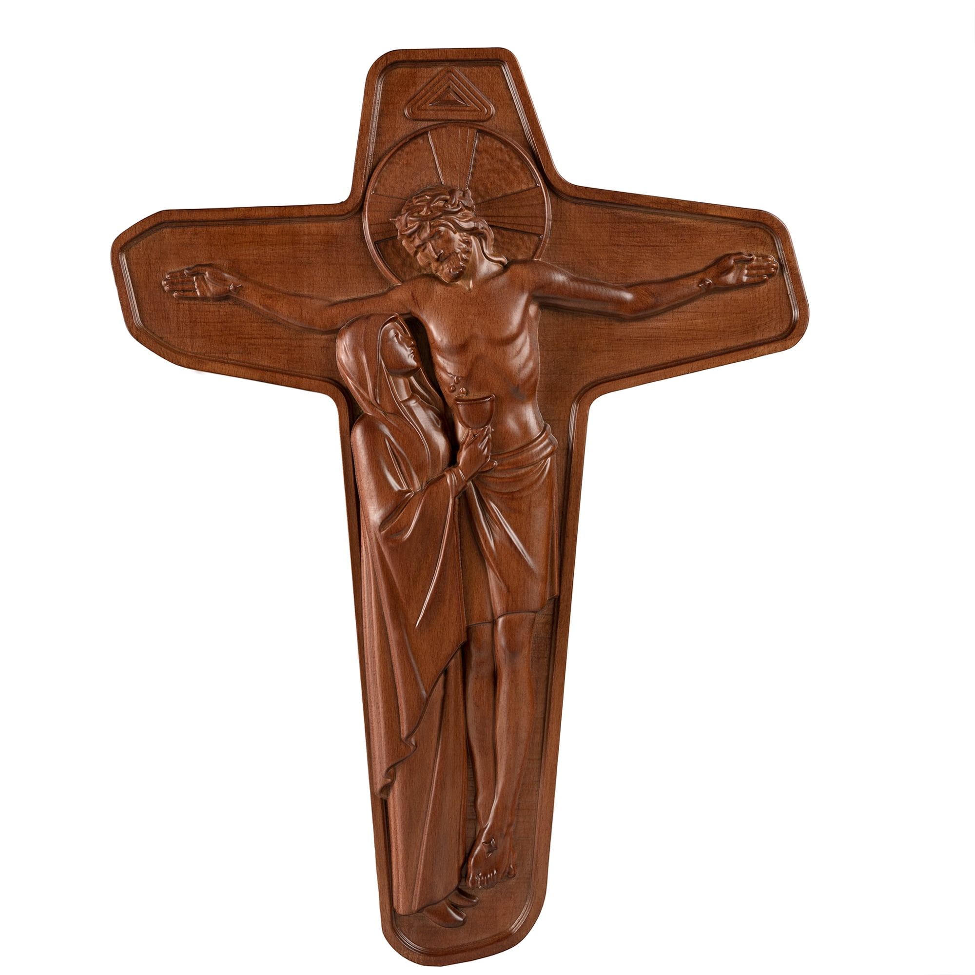 Unity Cross - Jesus and Virgin Mary Wooden Cross - Wall Decor ...