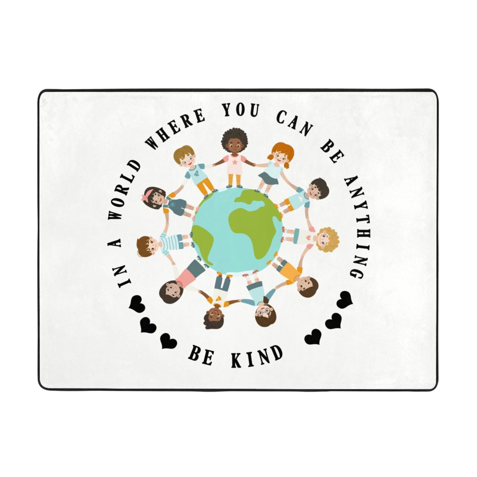Unity Day - In A World Be Kind Kids Earth Anti Bullying OrangeFloor Mat ...