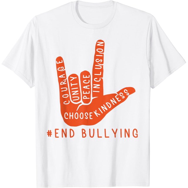 Unity Day Orange Kids 2021 Anti Bullying Love Sign Language T-Shirt ...