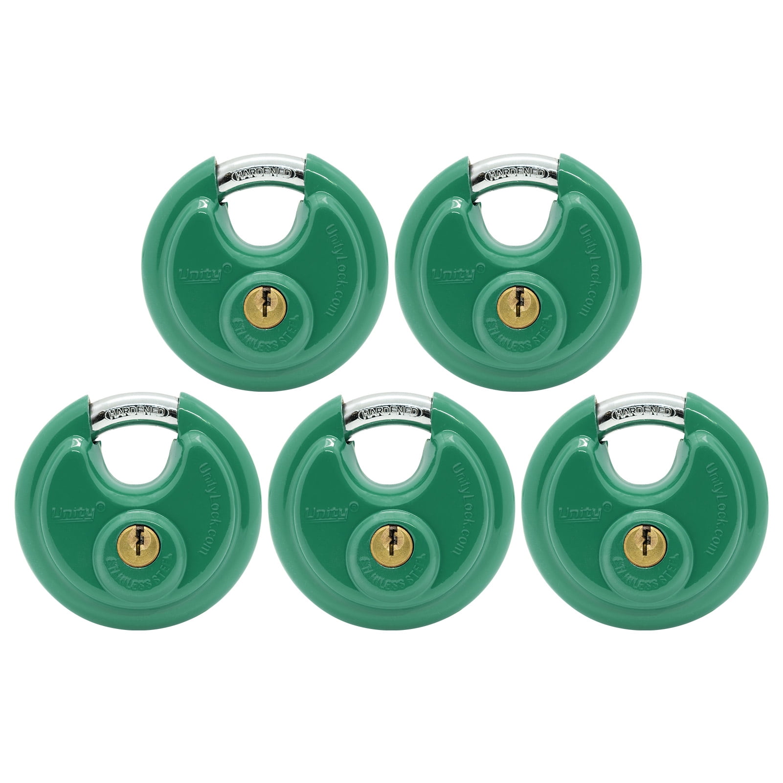 Unity Green Stainless Steel Disc Padlock 2-3/4''(70mm) Keyed Alike lock ...