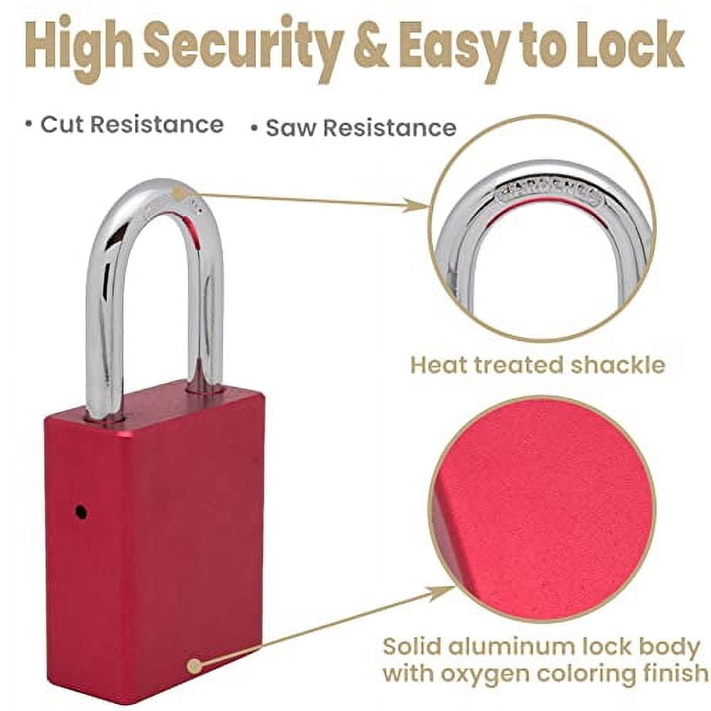 Unity Keyed Alike Aluminum Alloy Lockout Tagout Padlock (10, Red ...