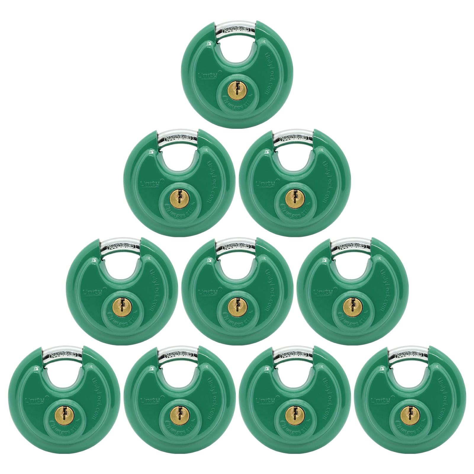 Unity Keyed Alike Green Disc Padlock 2-3/4''(70mm) Stainless Steel Lock ...