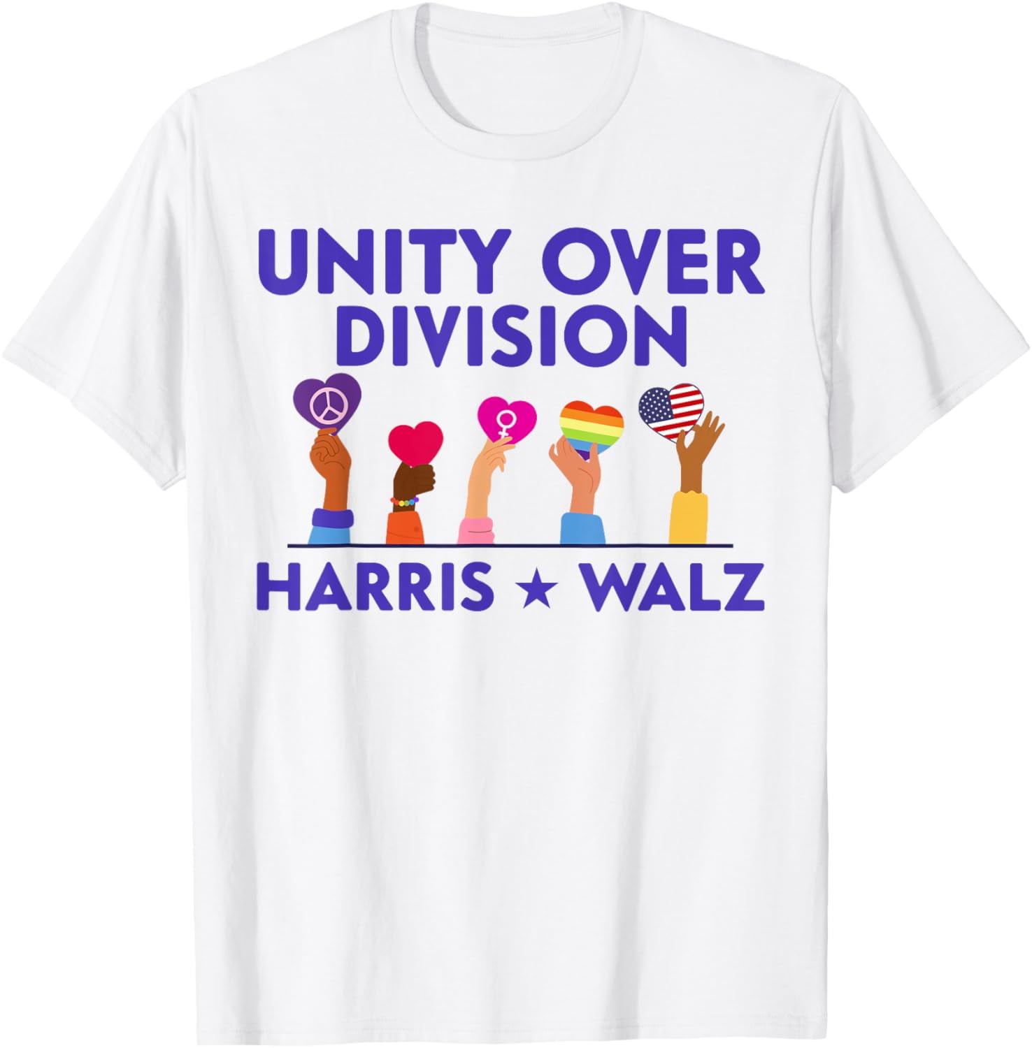 Unity Over Division Harris Walz 2024 T-Shirt - Walmart.com