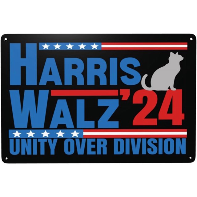Unity Over Division sign Kamala Harris Walz 2024 Election Retro 8x12 ...