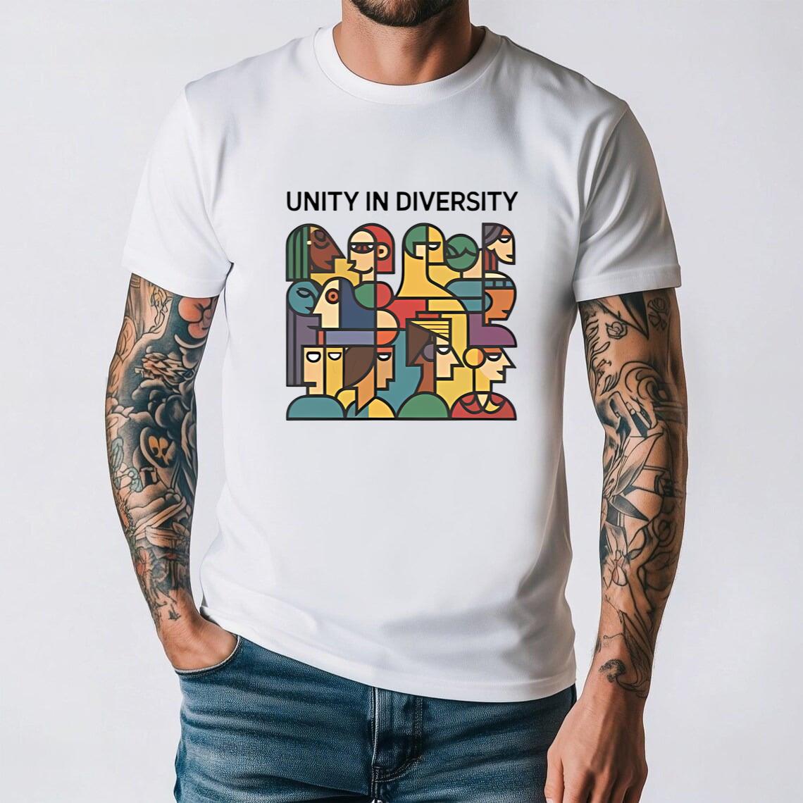 Unity in Diversity Unisex T-shirt with Positive Message and Colorful ...