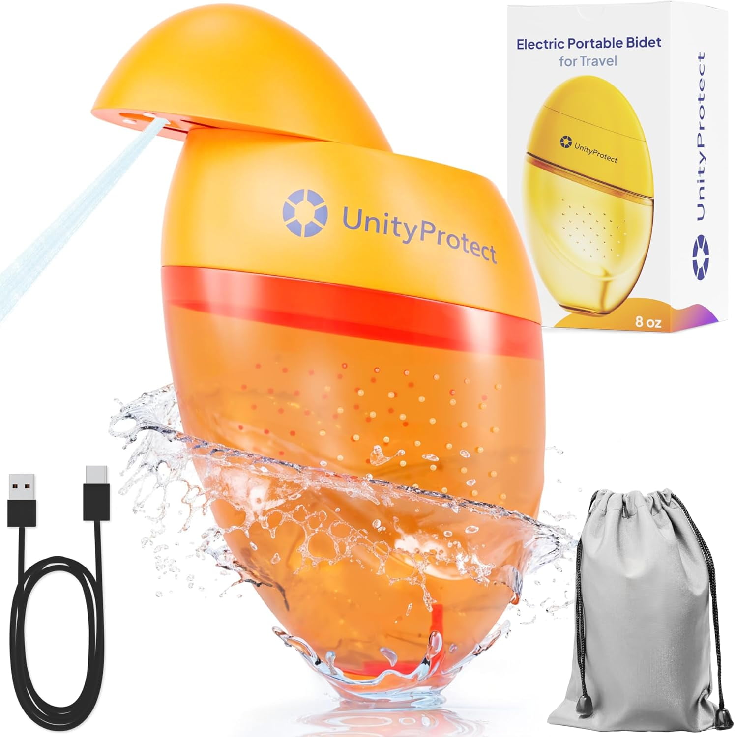 UnityProtect Portable Bidet for Travel, Mango Shape Rechargeable ...