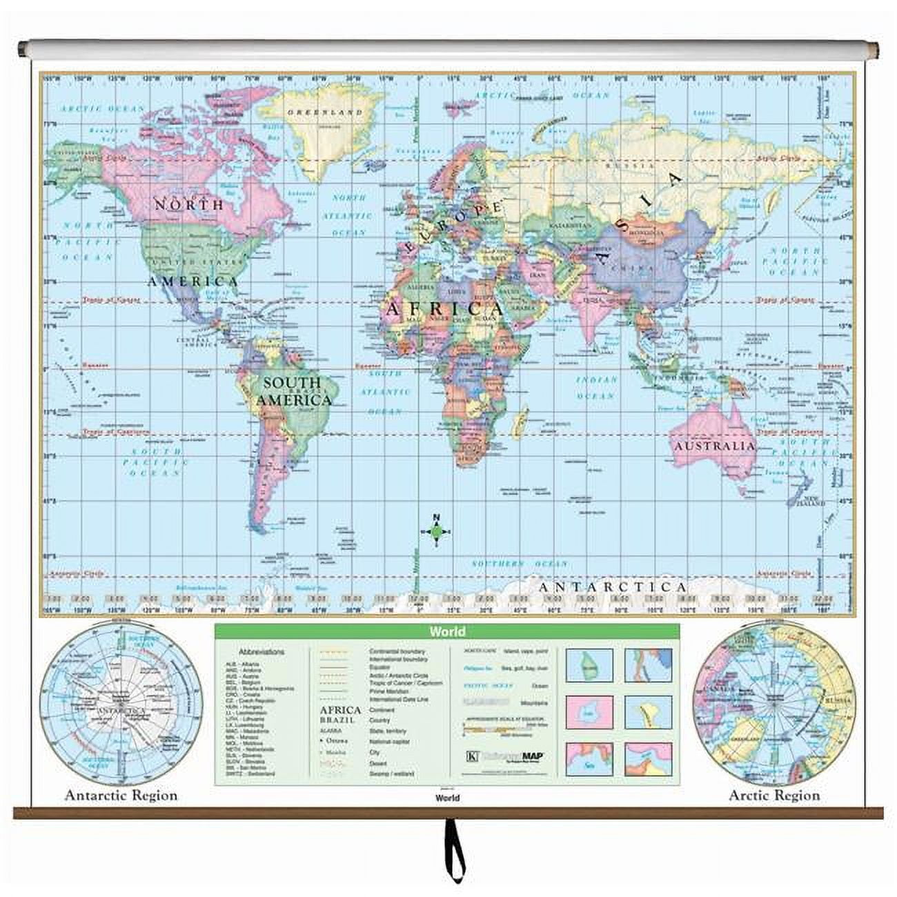 Univarsal 911200432001-63x54-RAB 63 x 54 in. World Essential Classroom ...