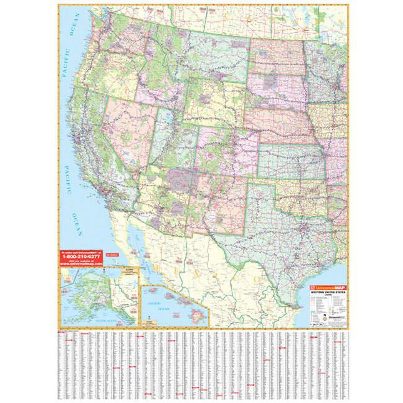 Univarsal 911401710009-50x68-LAM 50 x 68 in. United States Western Wall ...