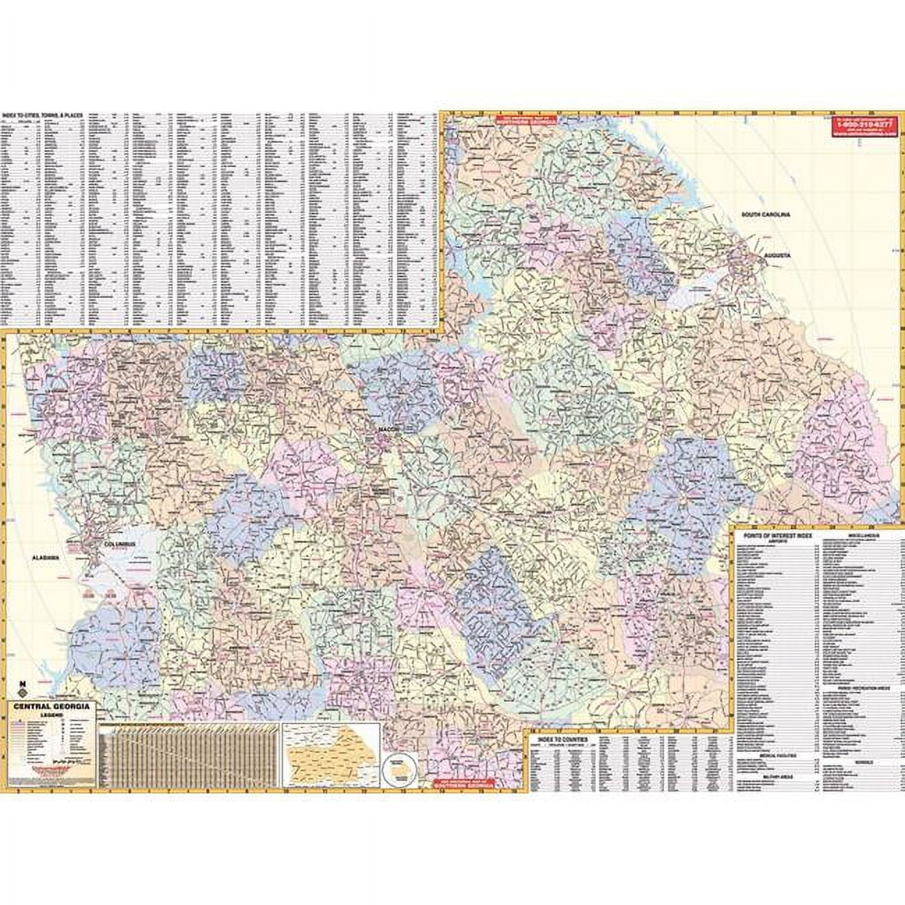 Univarsal 911640910002-62x48-LAM 62 x 48 in. Georgia State Central Wall ...
