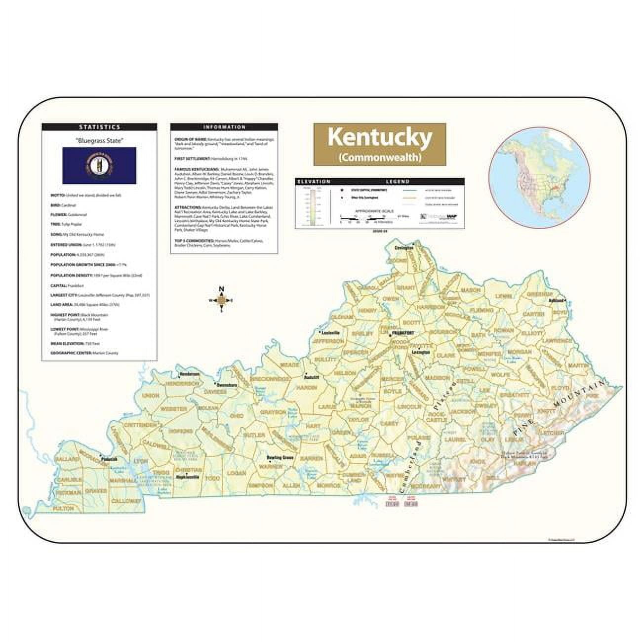 Univarsal 911641612001-64x54-BB1 64 x 54 in. Kentucky Large Scale ...