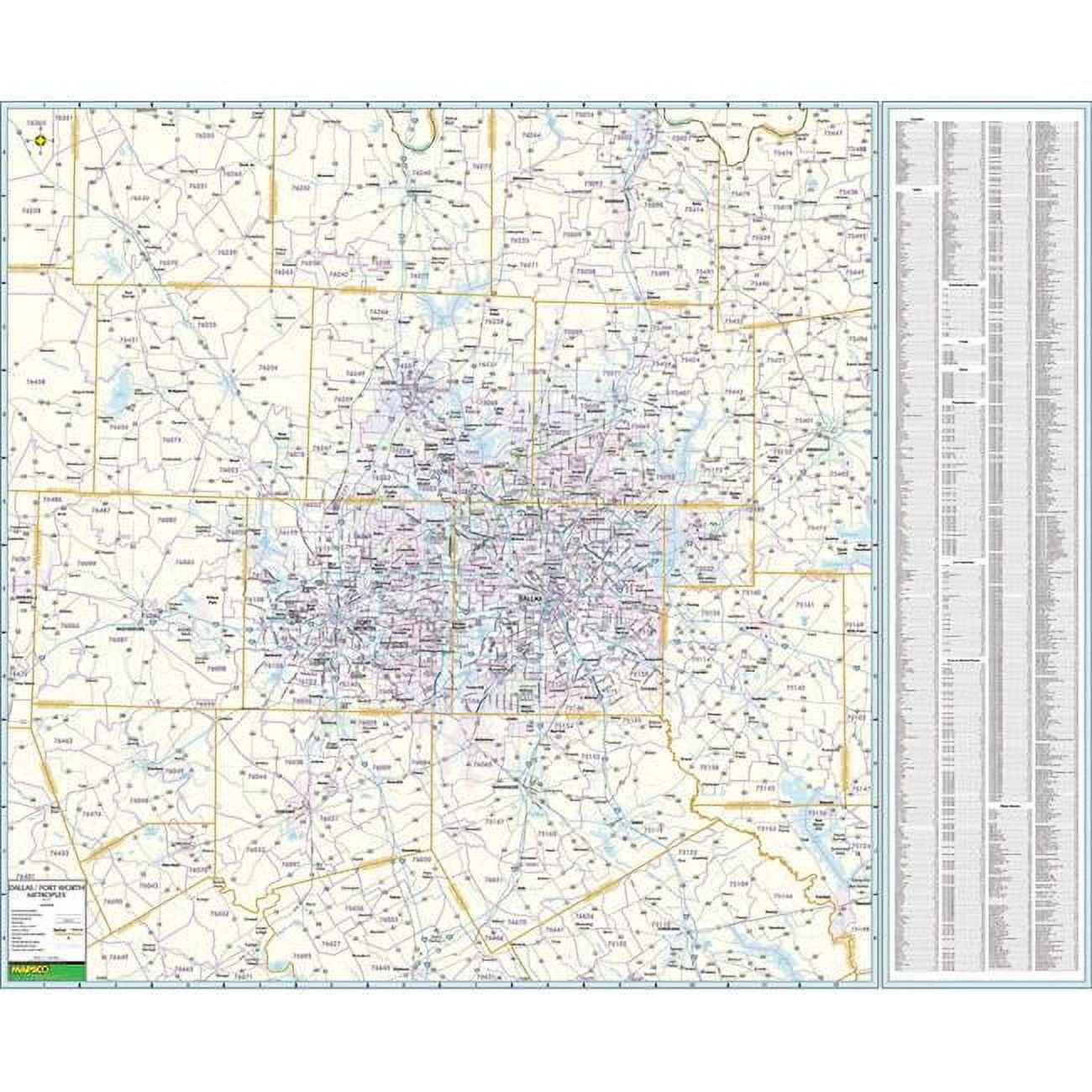 Univarsal 911644210001-42x35-LAM 42 x 35 in. North Central Texas with ...