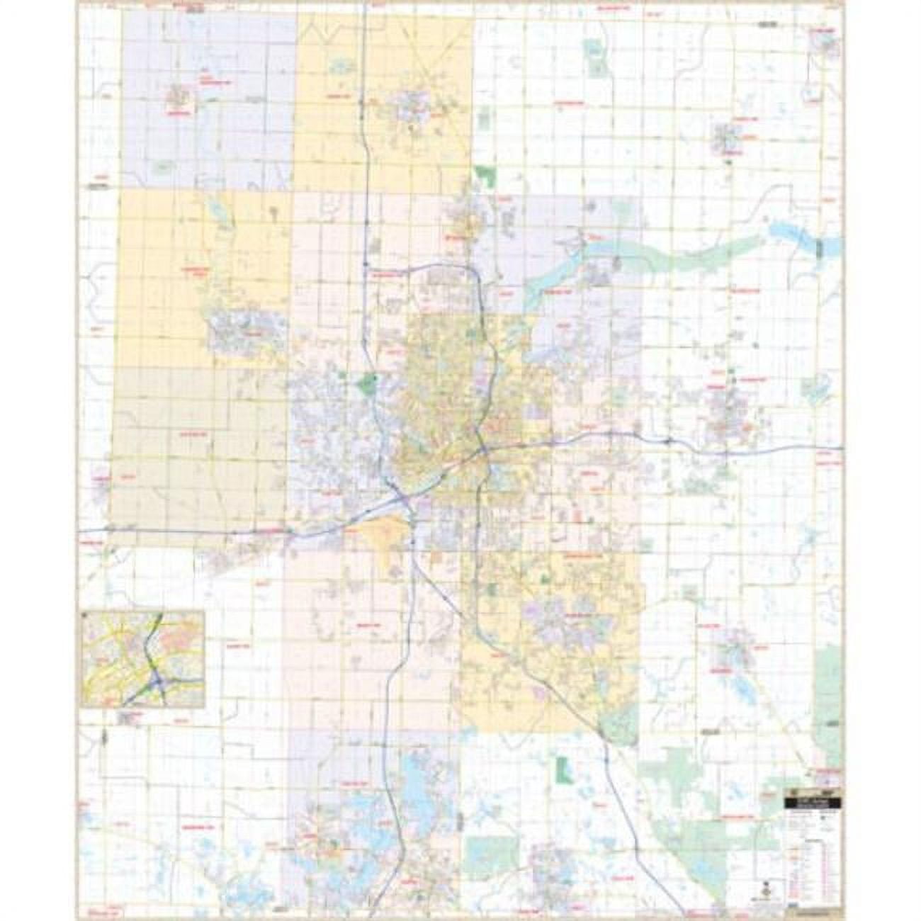 Univarsal 911842114006-59x70.5-PPR 59 x 70.5 in. Flint, Michigan Wall ...