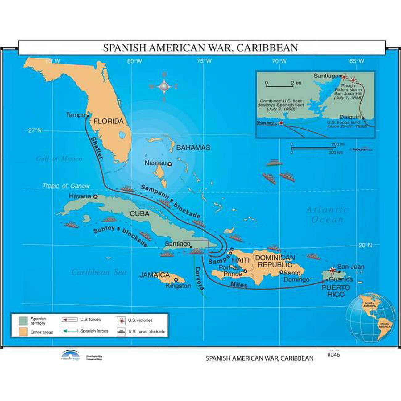 Univarsal 931000061046-46x37-RAB 46 x 37 in. No.046 Spanish American ...