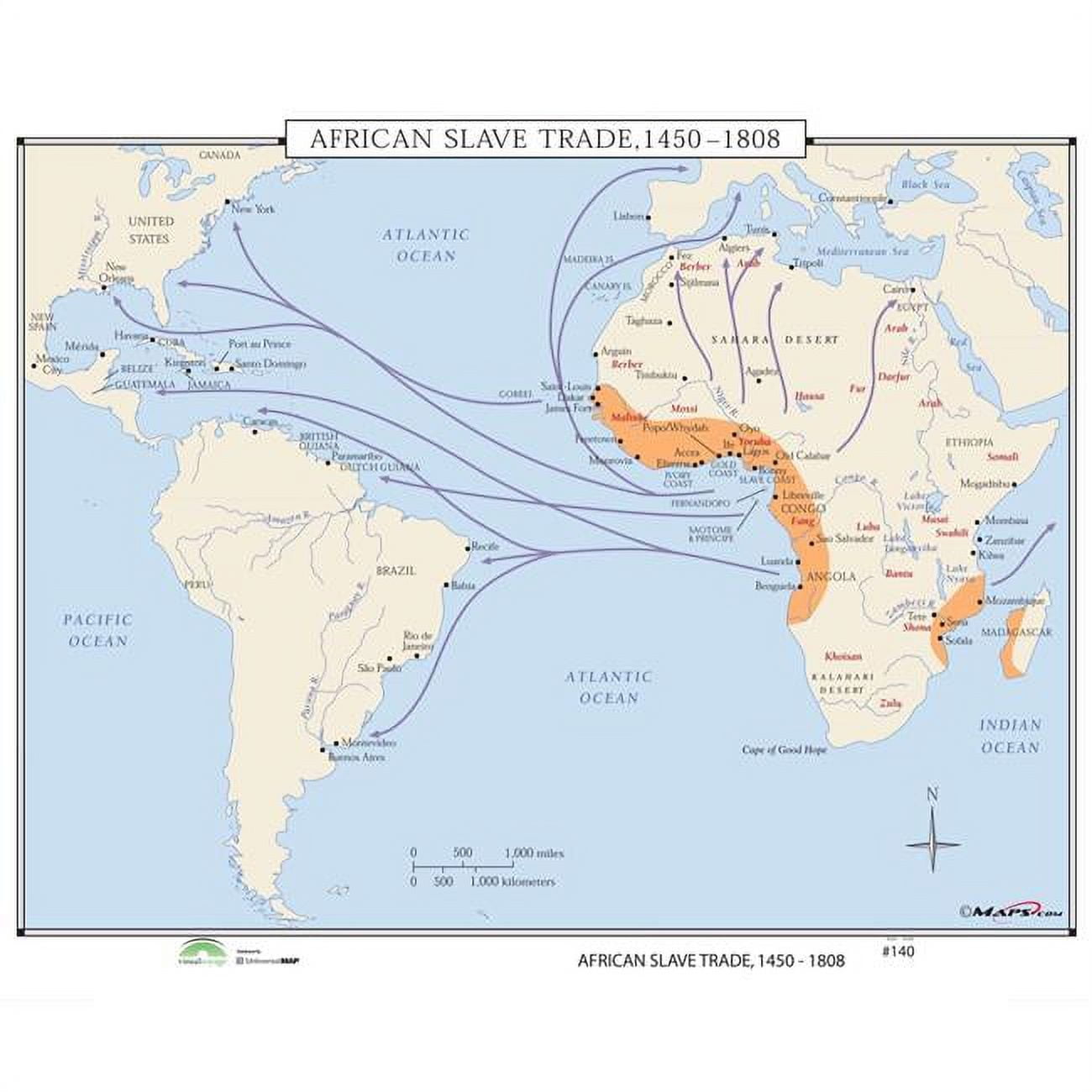 Univarsal 931000061140-46x37-LAM 46 x 37 in. No.140 African Slave Trade ...