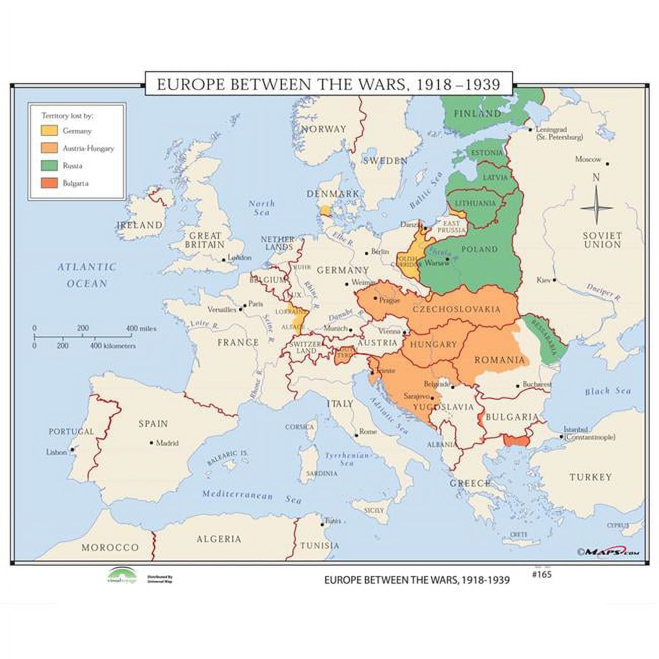 Univarsal 931000061165-46x37-RAB 46 x 37 in. No.165 Europe Between the ...
