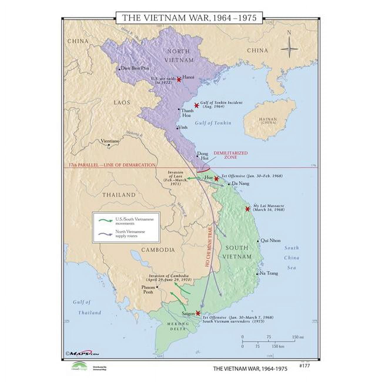 Univarsal 931000061177-36x49-RAB 36 x 49 in. No.177 The Vietnam War ...
