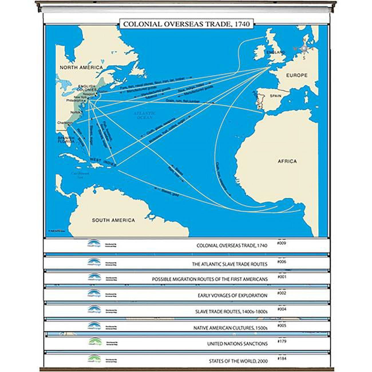 Univarsal 939100061001-46x49-BB3 46 x 49 in. 3-Map History Wall Map ...