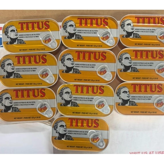 TITUS Meaty Sardines, Soybean Oil, Omega-3 Fatty Acids, Pack of 10 ...