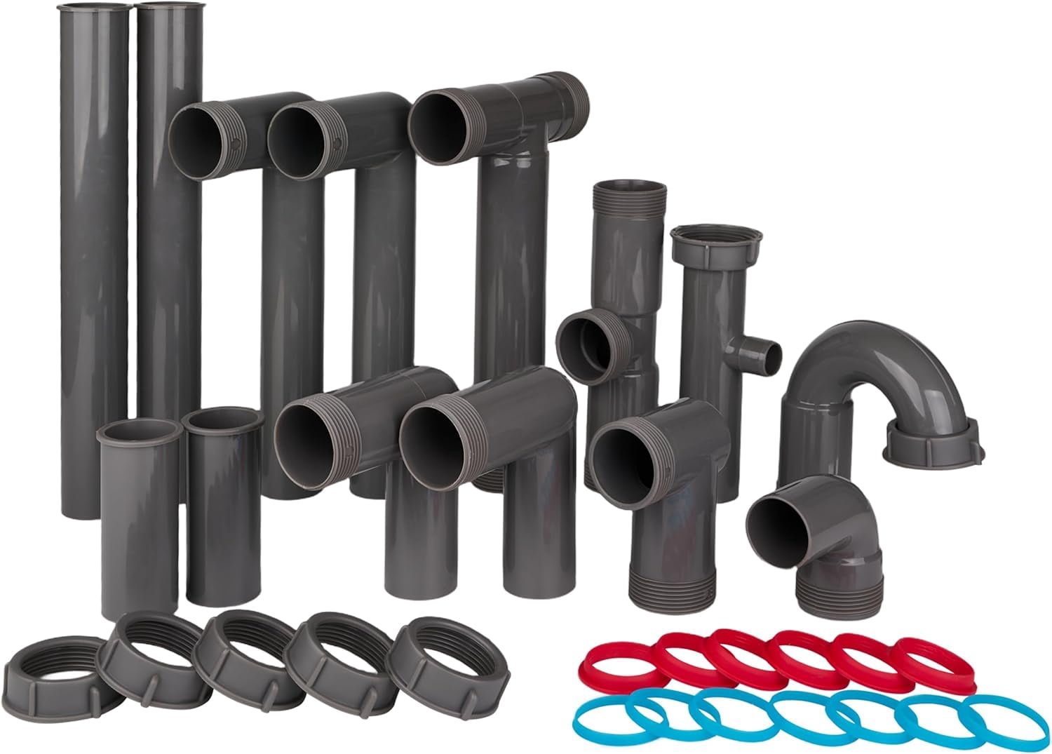 Universal 1-1/2" Kitchen Sink Drain Kit with P-Trap – Complete Plumbing ...