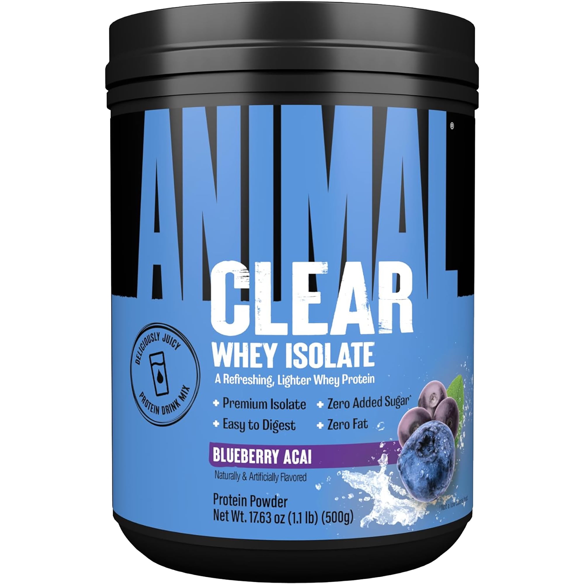 Universal Animal Clear 1.1 lb Blueberry Acai Whey Isolate Protein ...