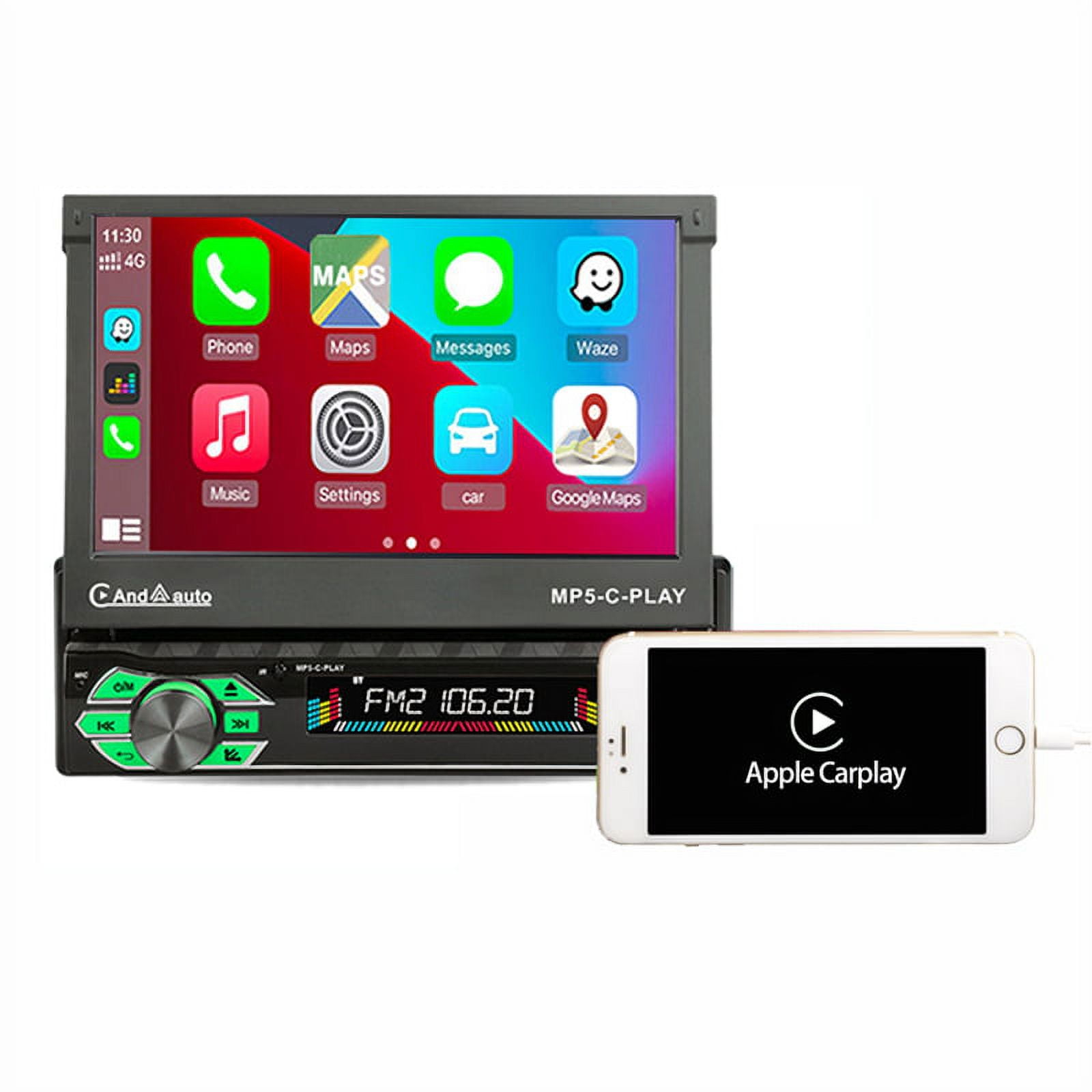 Universal 1 DIN 7 inch Touch Screen Car Stereo Apple Carplay Android ...